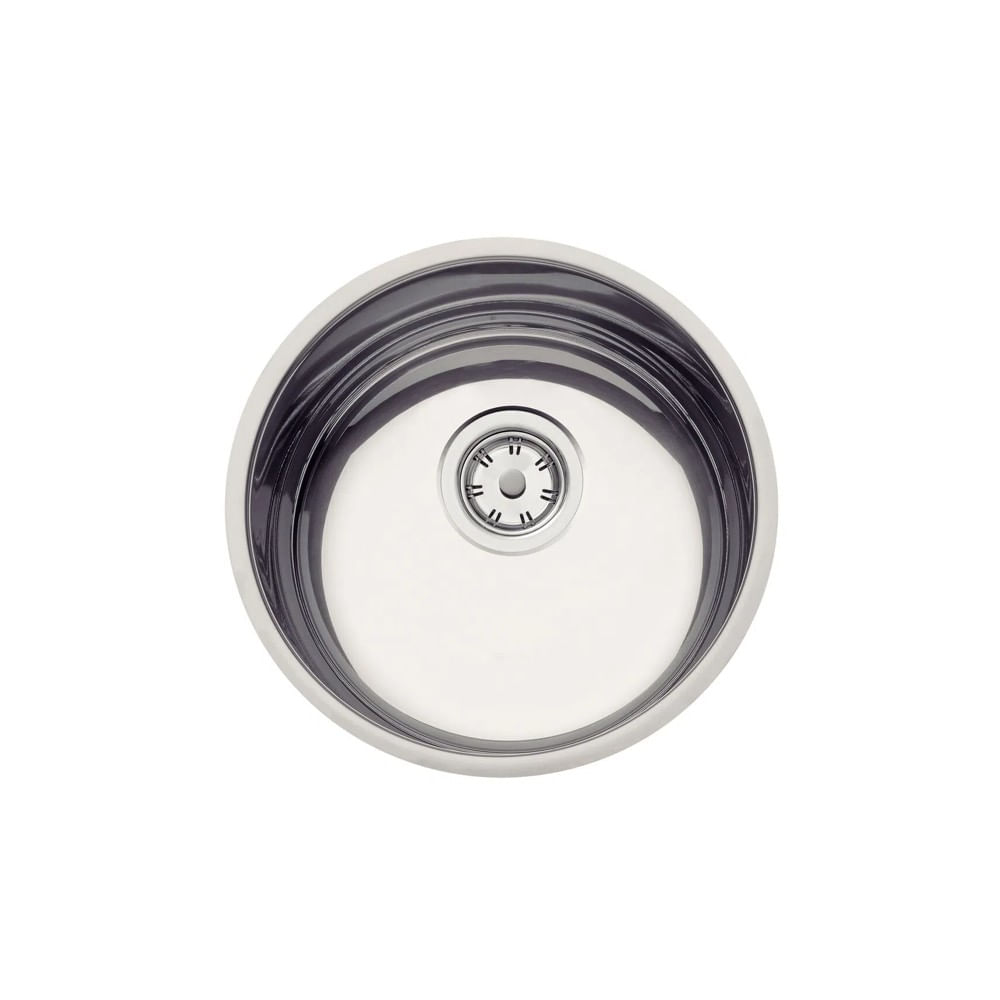 Cuba Inox Redonda 30x14cm de Embutir Luna com Acabamento Polido ...