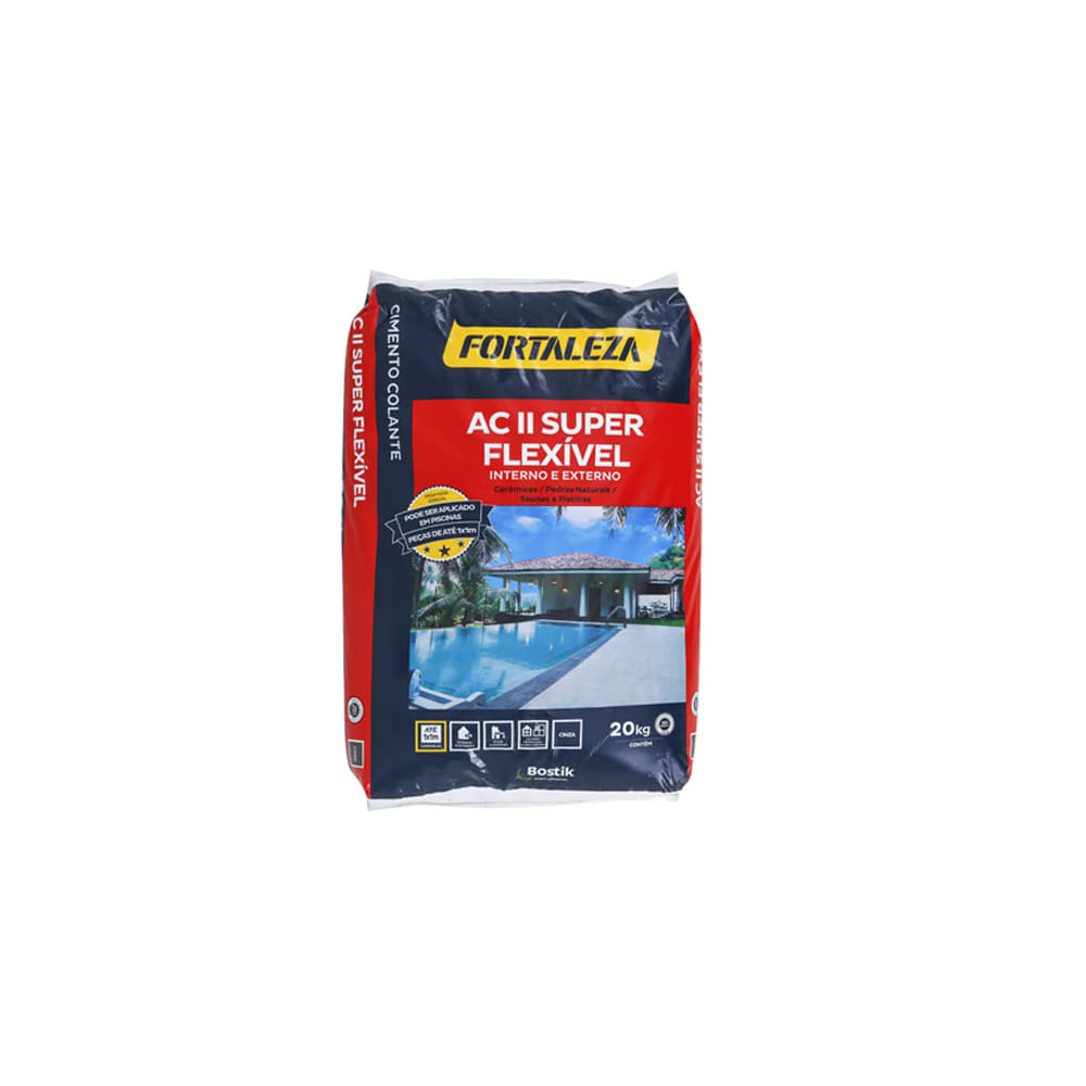 Argamassa AC2 Colante Cinza 20 Kg Flex Fortaleza - Babá Materiais de ...