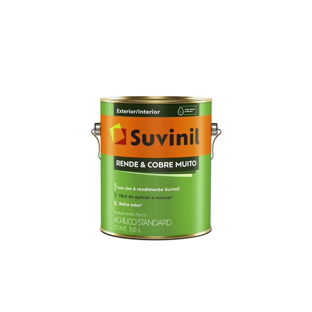 Tinta Gelo 3,6 Litros Suvinil Rende & Cobre Muito - Babá Materiais de ...